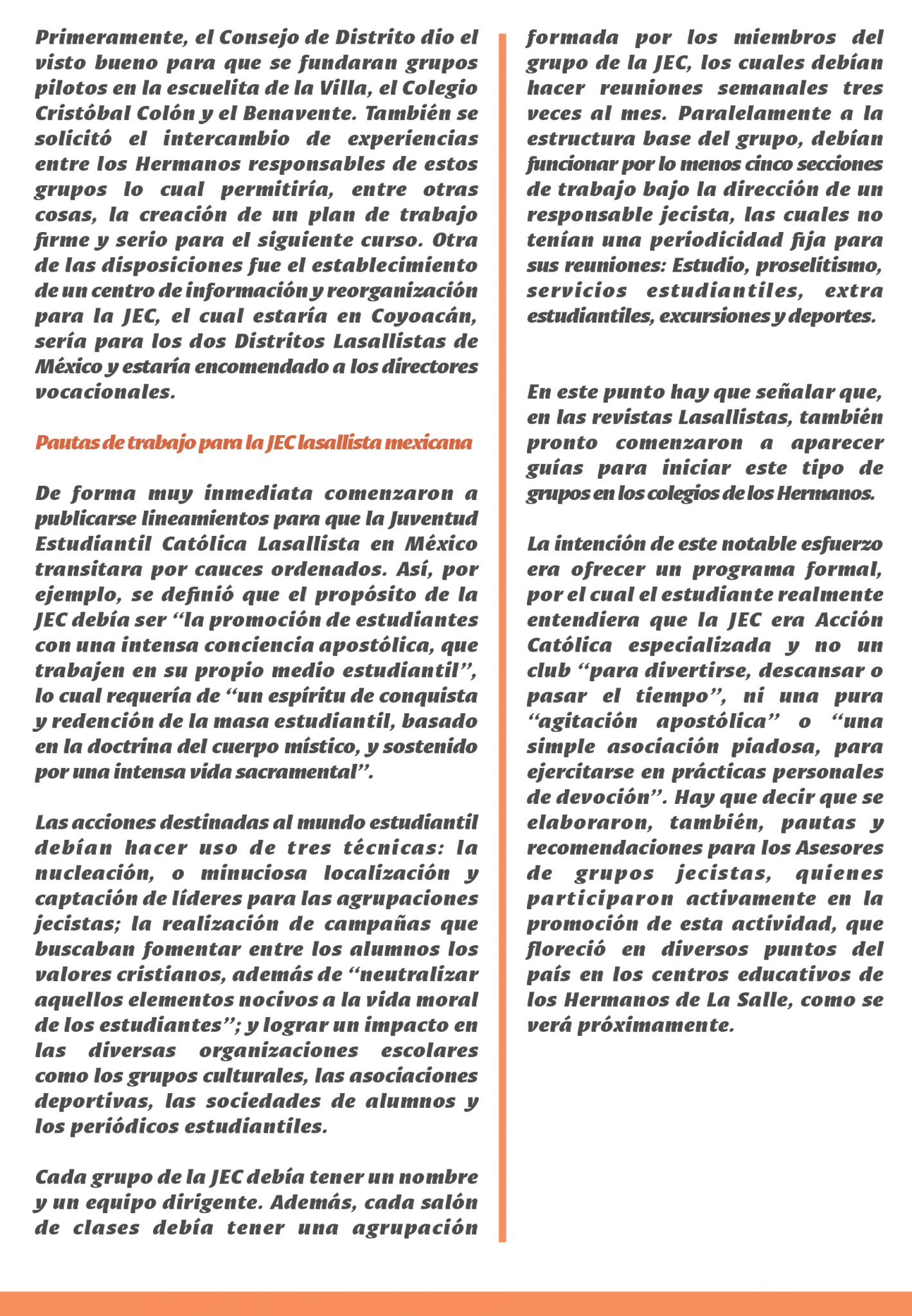 El inicio de la Juventud Estudiantil Católica (JEC) en los colegios ...